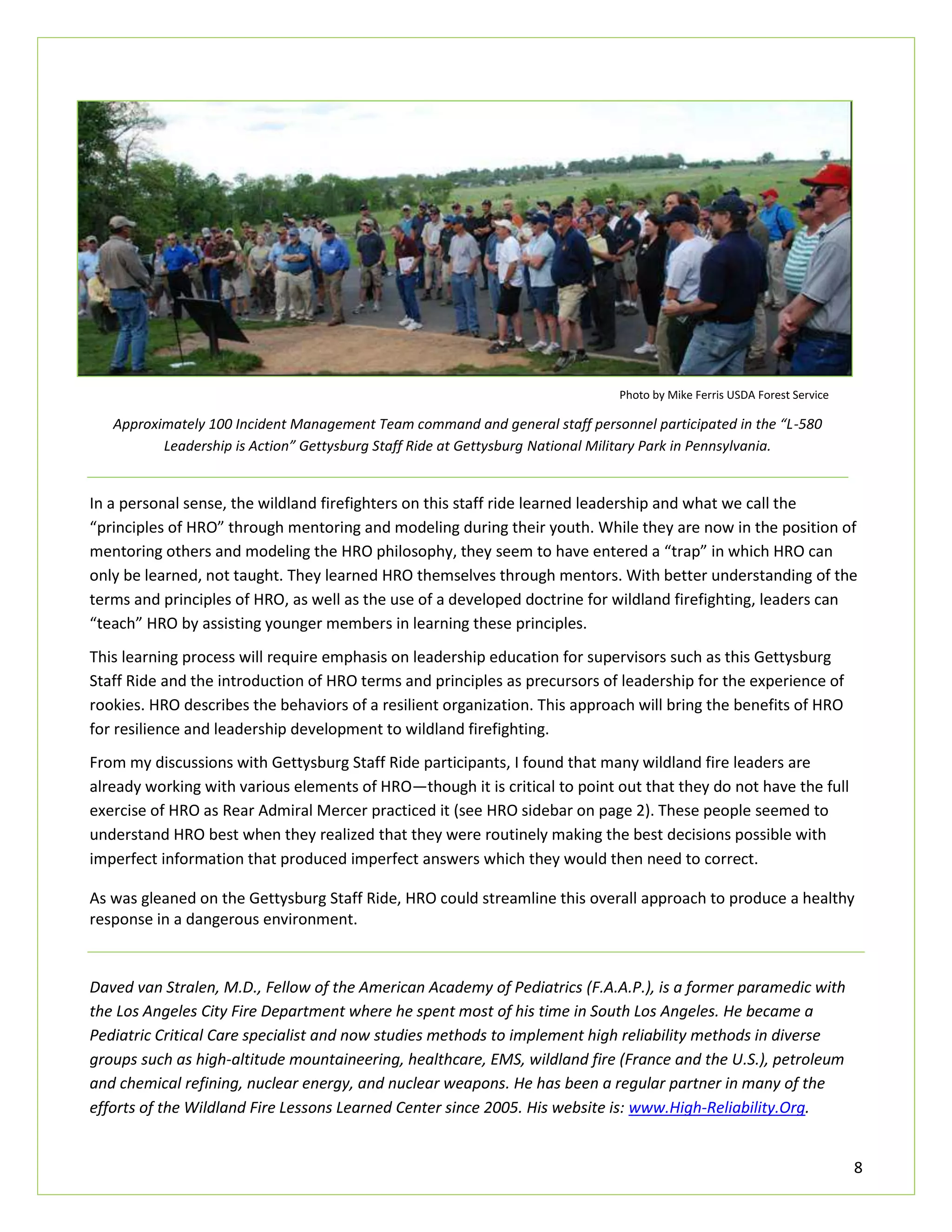 Wildland Fire Leadership, Gettysburg Staff Ride | PDF