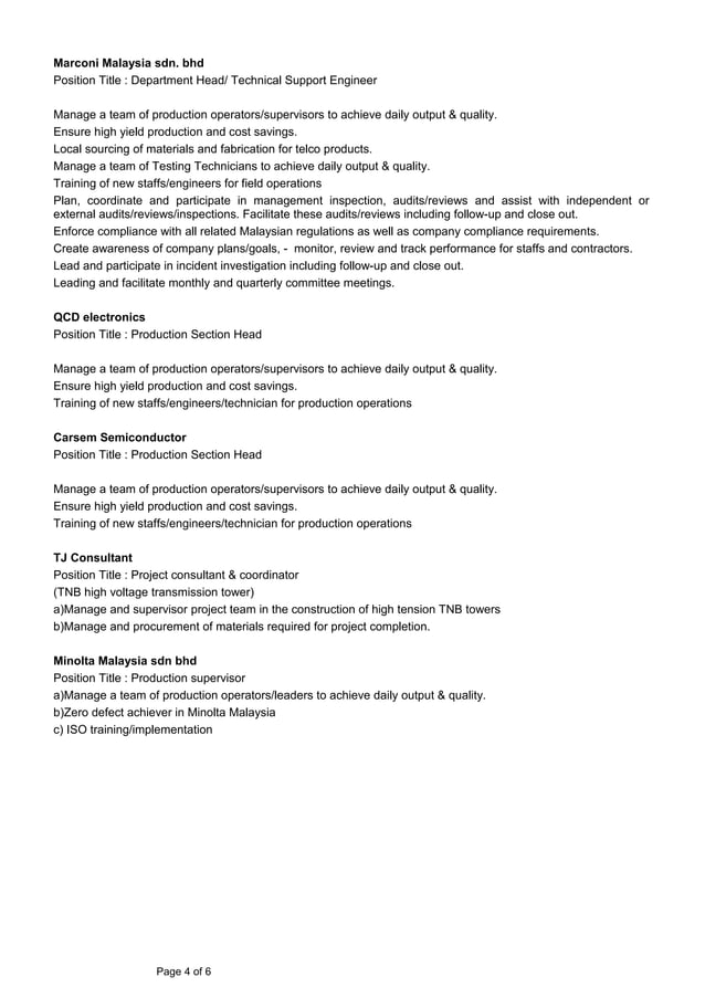 Resume Muniandy | PDF