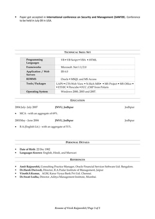 Profile-Vivek_Rajpurohit - Copy | PDF