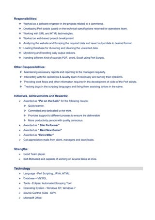 Rajkumar-PERL Developer | PDF