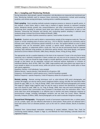 Mangrove Restoration Monitoring Plan Final | PDF