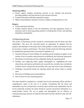 Mangrove Restoration Monitoring Plan Final | PDF