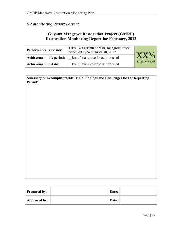 Mangrove Restoration Monitoring Plan Final | PDF