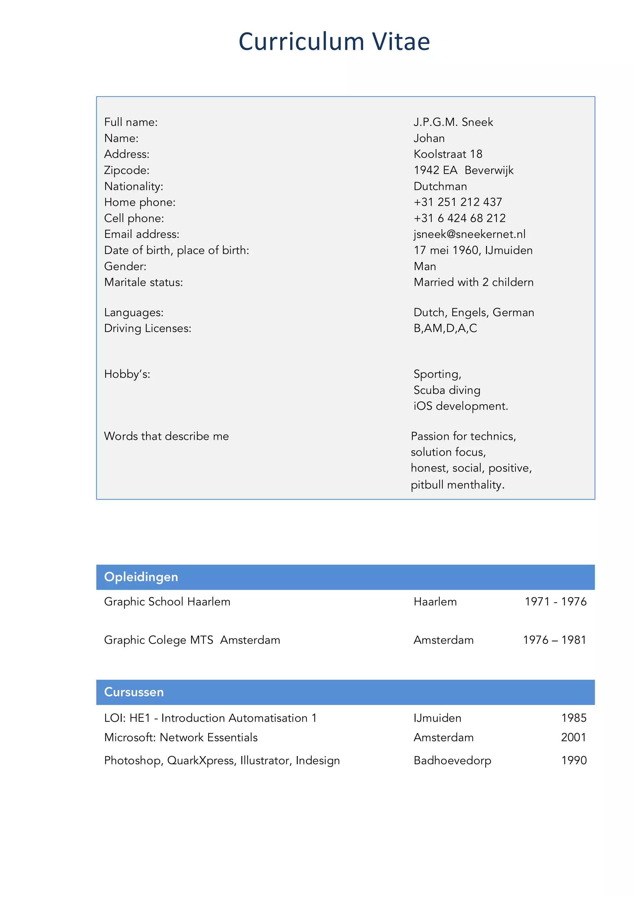 JPGM Sneek CV-eng | PDF