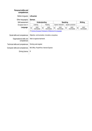 europass-cv sample ENG LT | DOC | Careers