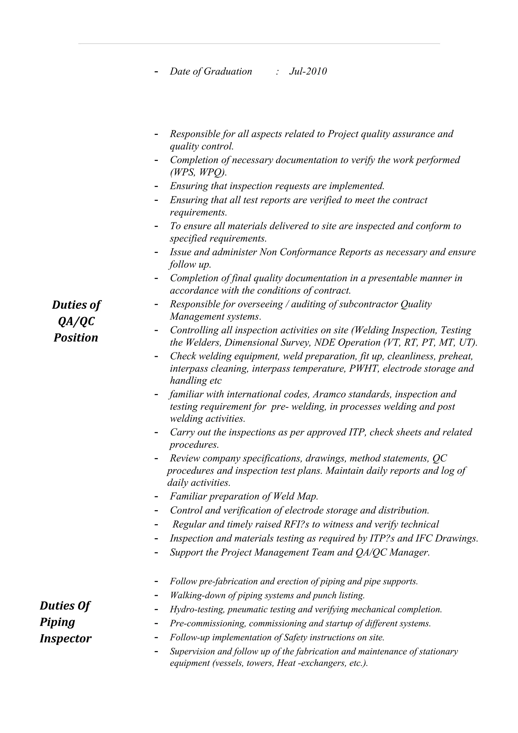 (QA_QC Welding,piping engineer | PDF