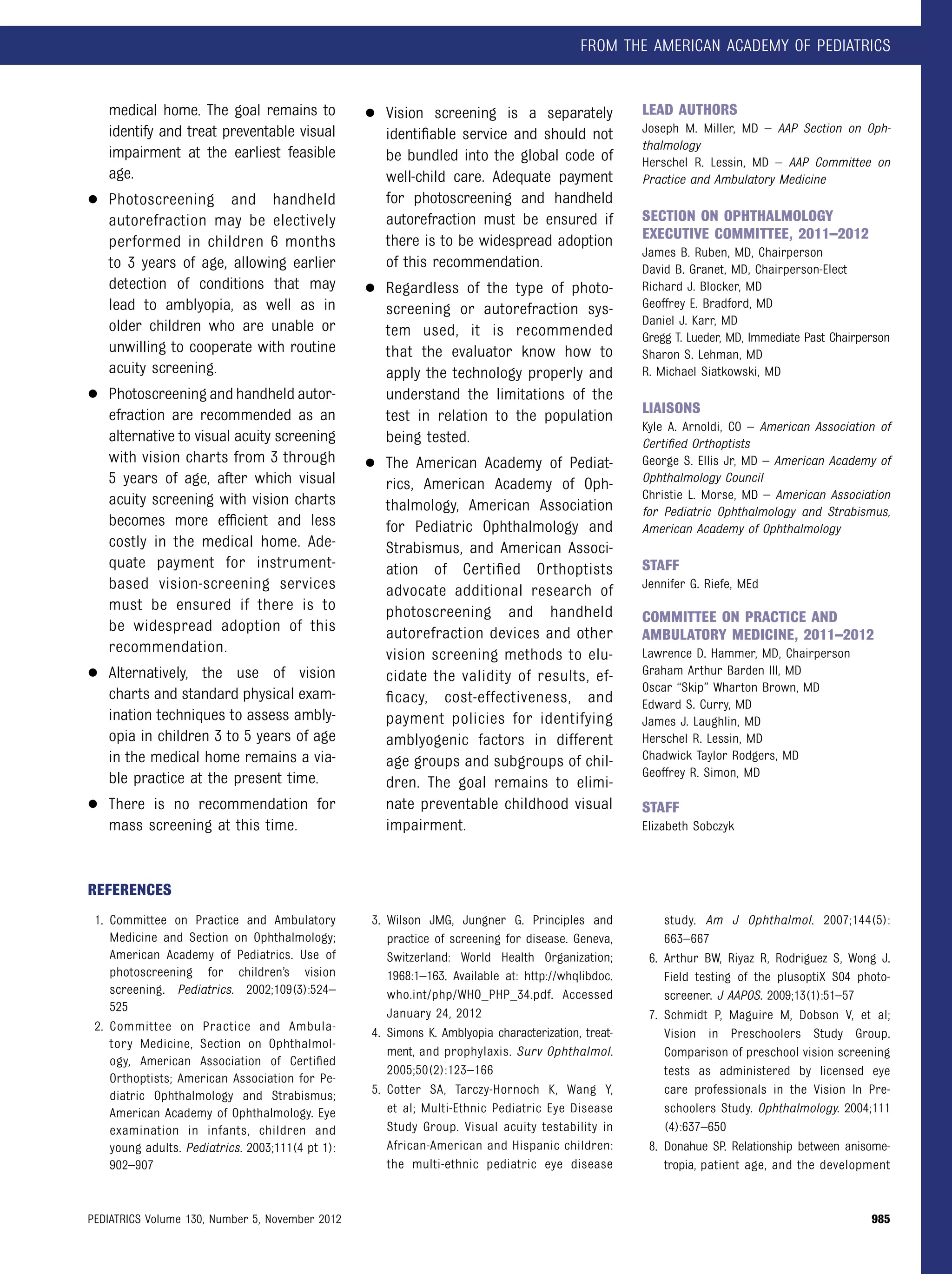 AAP Photoscreening Policy Statement | PDF
