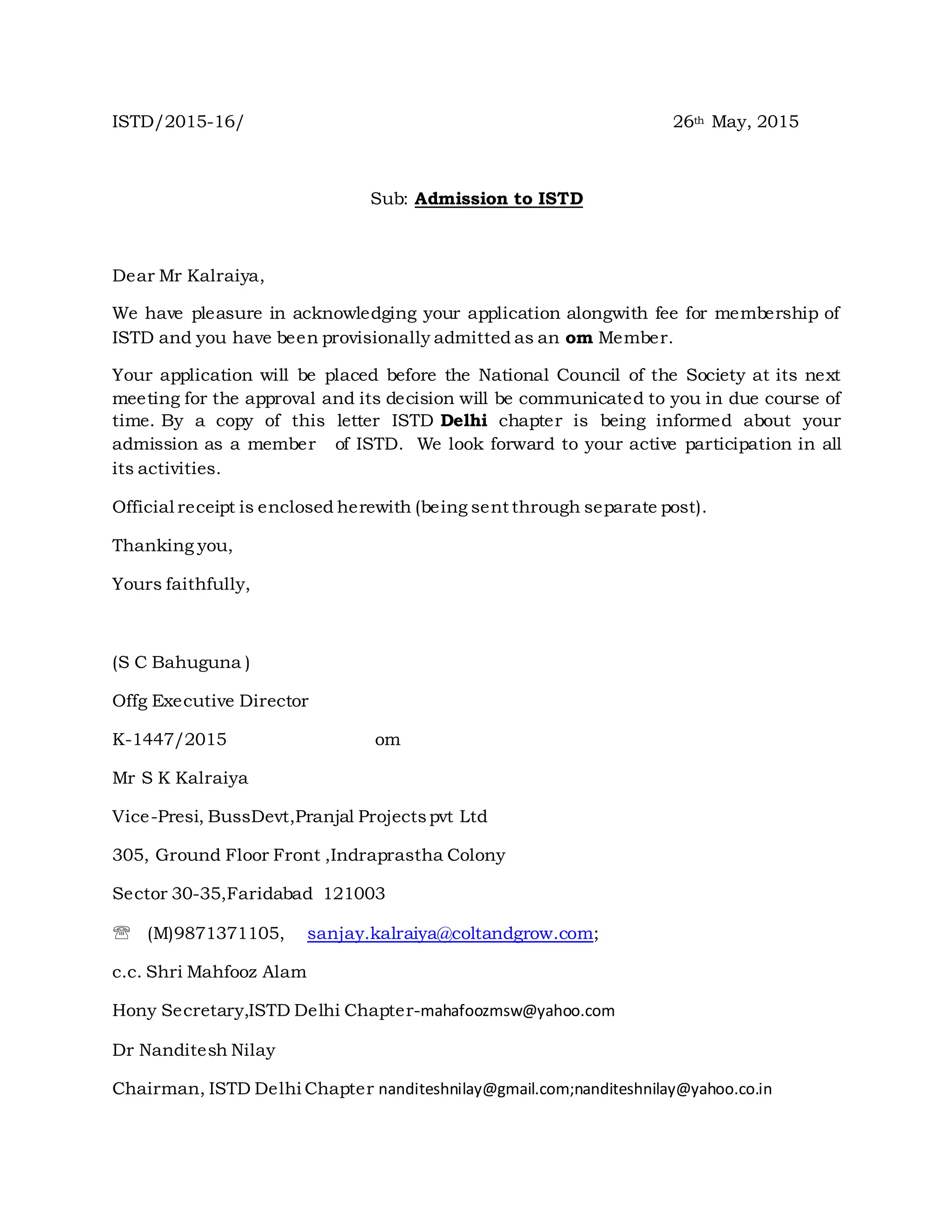 Membership -ISTD | DOCX