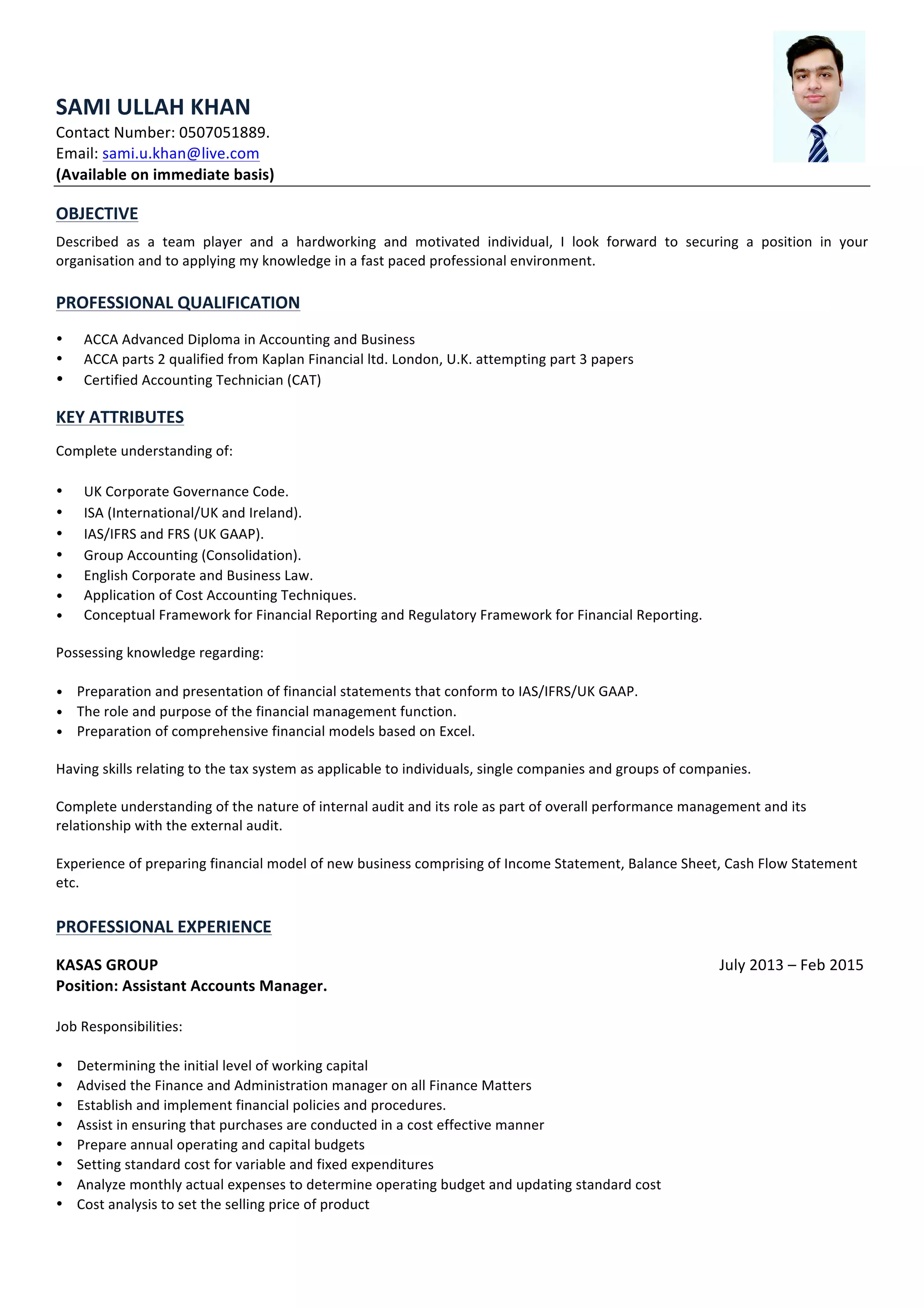 SAMI CV | PDF | Business Accounting & Finance | Business