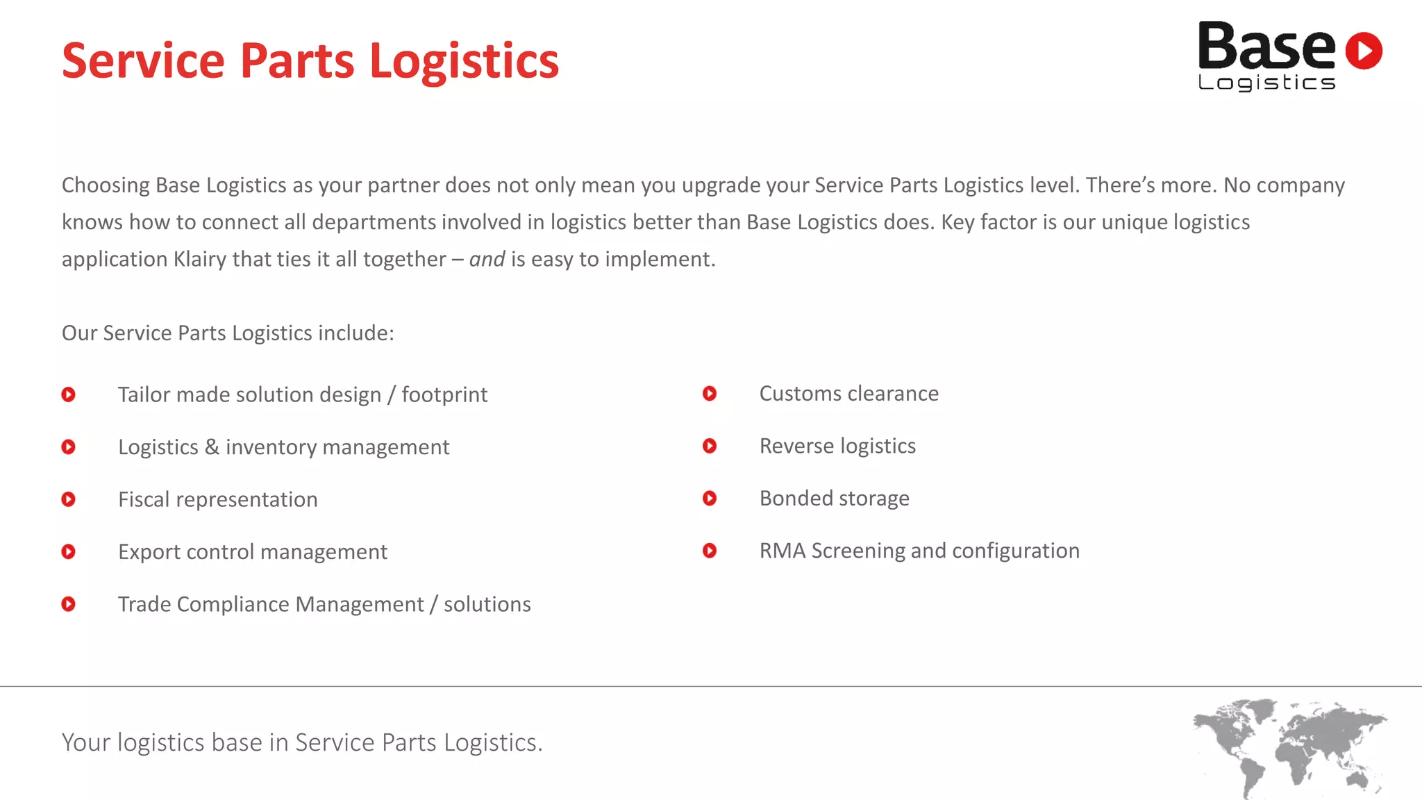 Base Logistics Service Parts Logistics | PDF
