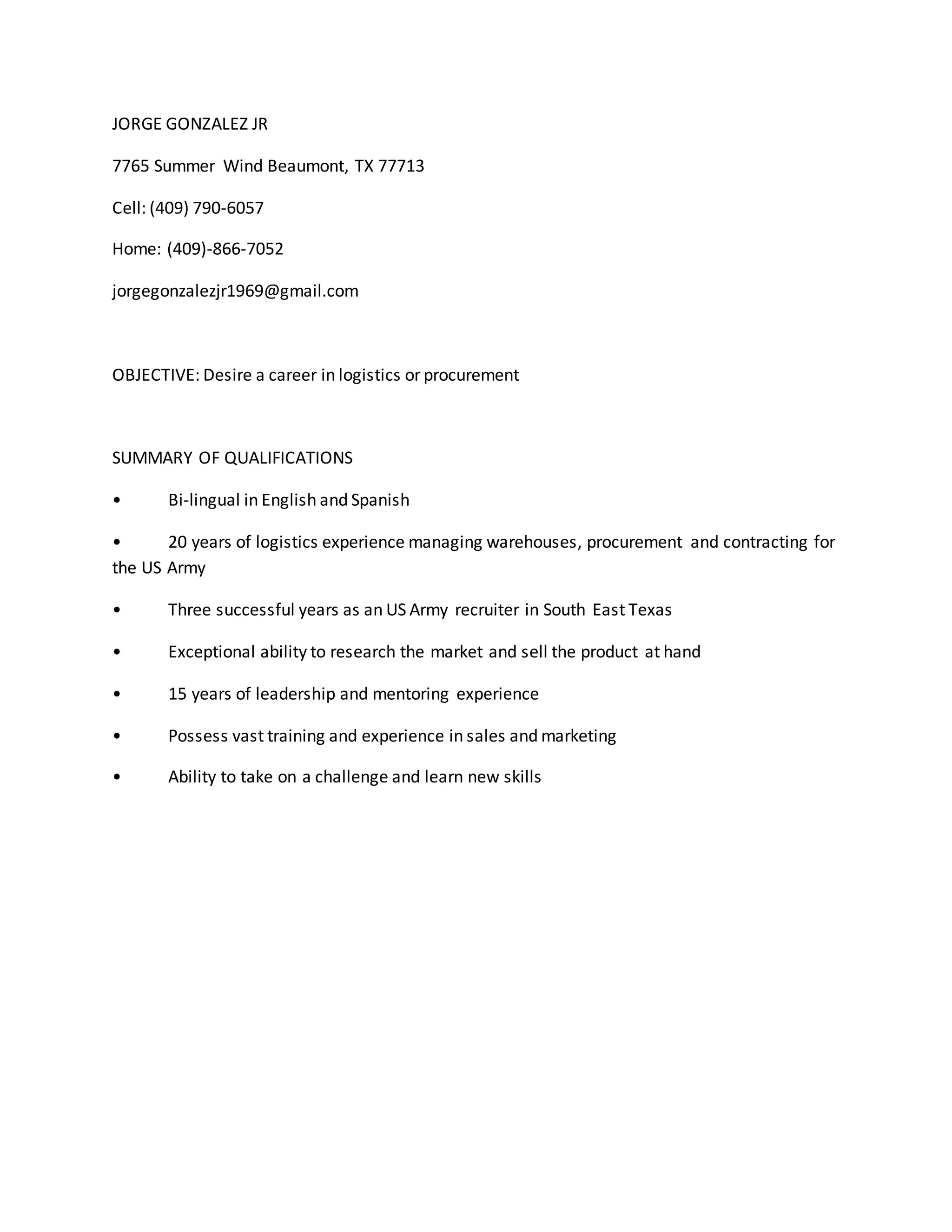 Jorgegonzalezresume | PDF