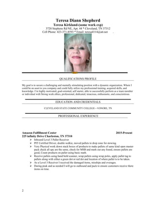 Teresa Shepherd use this resume | DOC