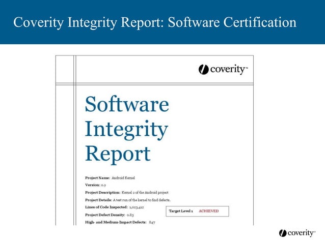 Coverity's Software Integrity Ratings | PPT