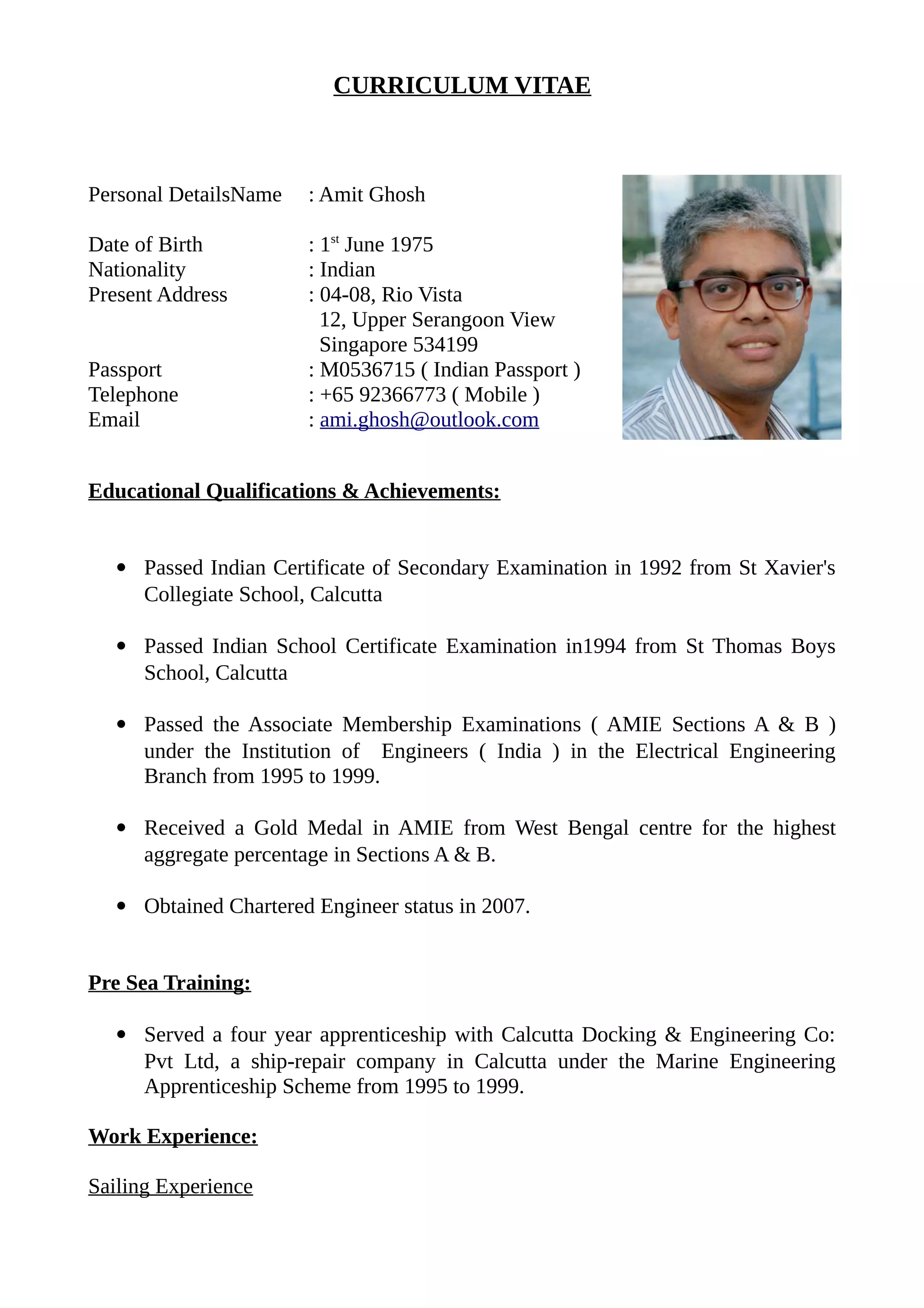 CV - Amit Ghosh | PDF