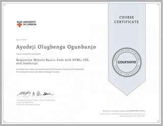 Coursera - Web Design - University of London | PDF