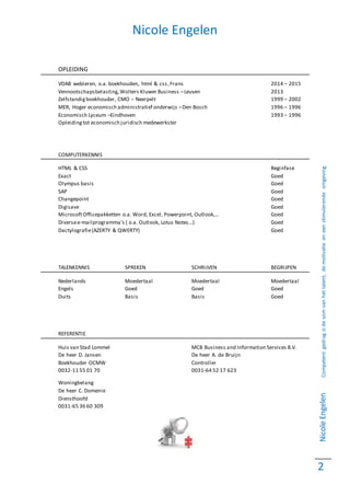 CV_Nicole Engelen | PDF