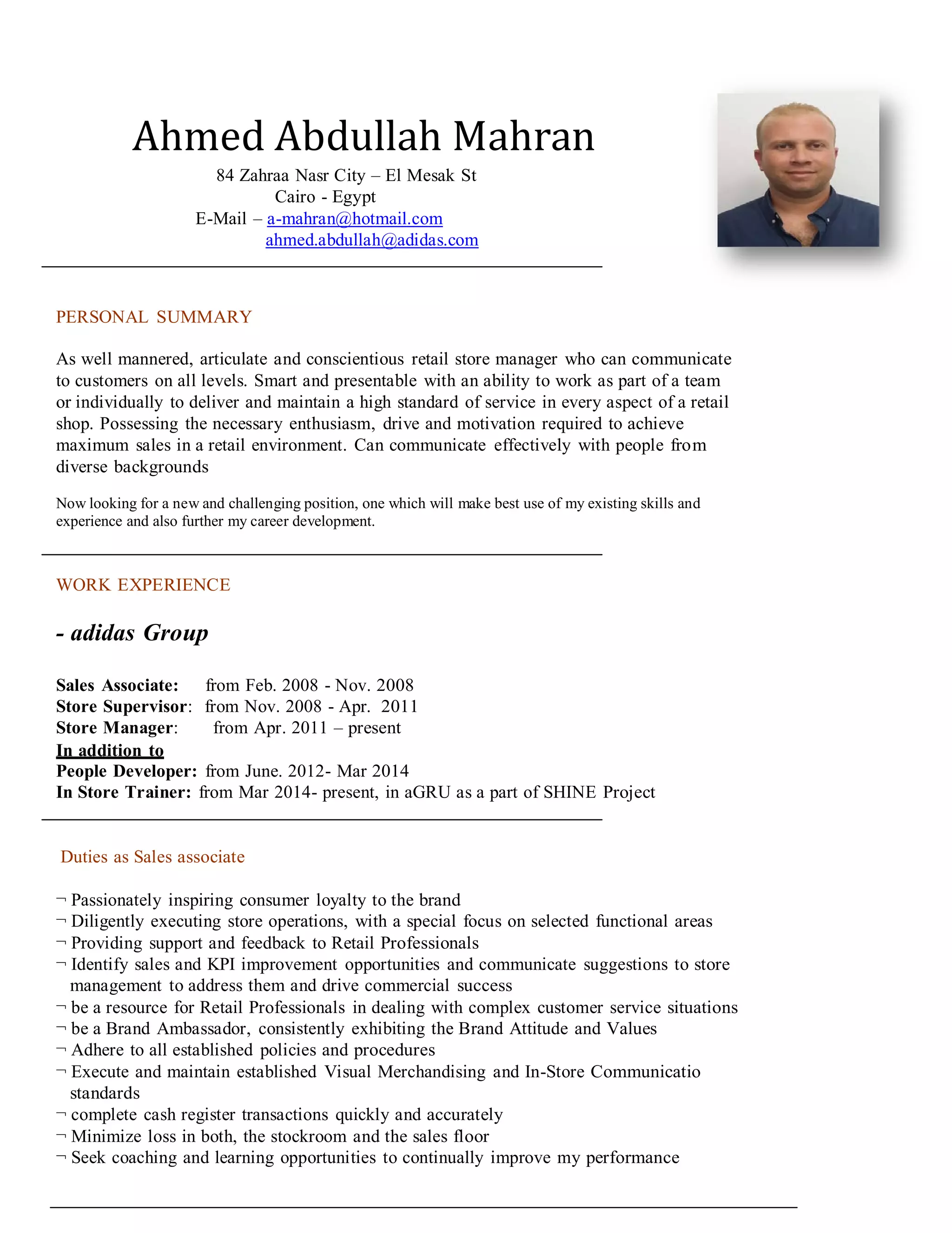 Ahmed Abdullah Hassan CV -- | PDF