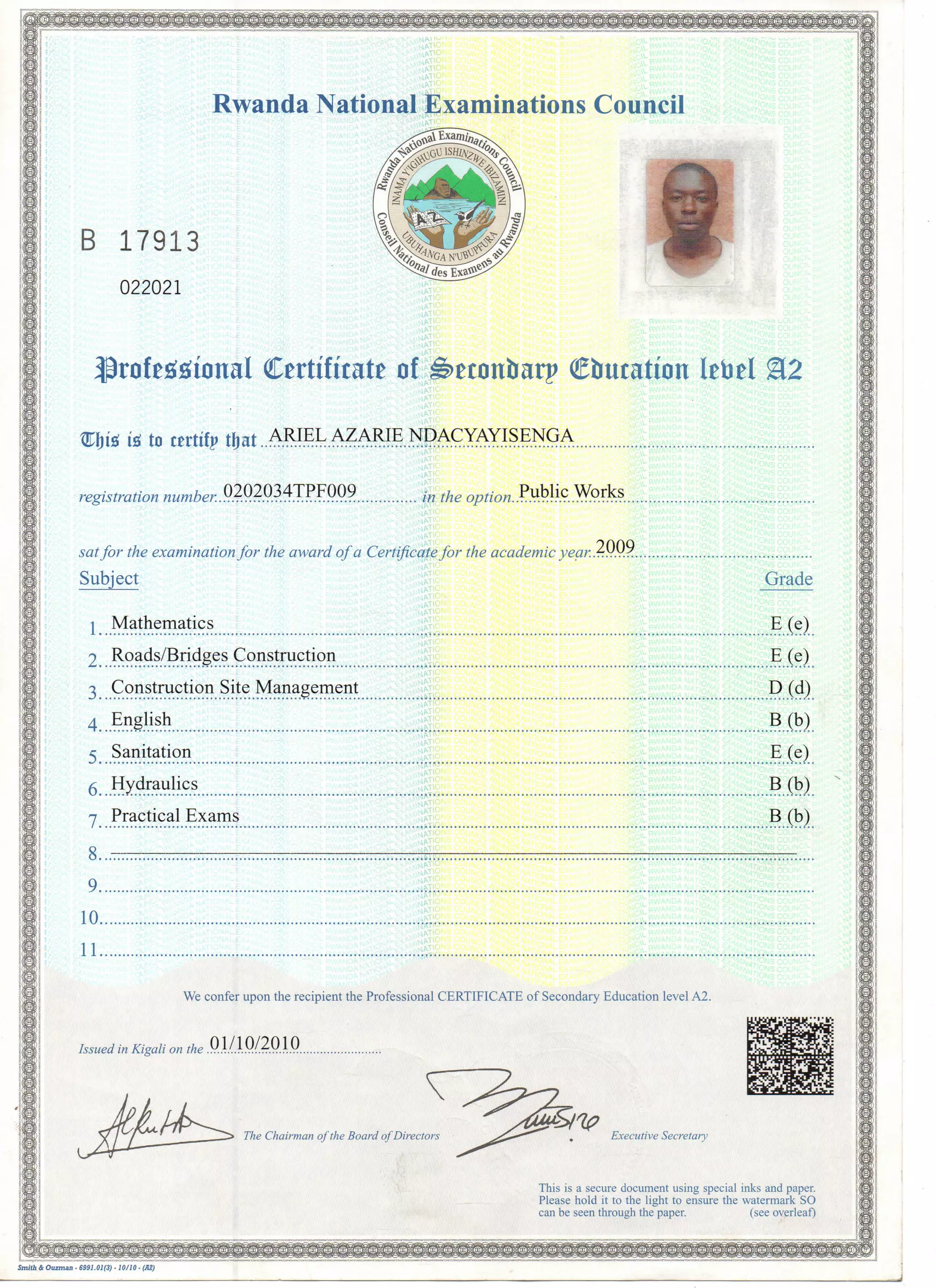 My A2 Certificate | PDF
