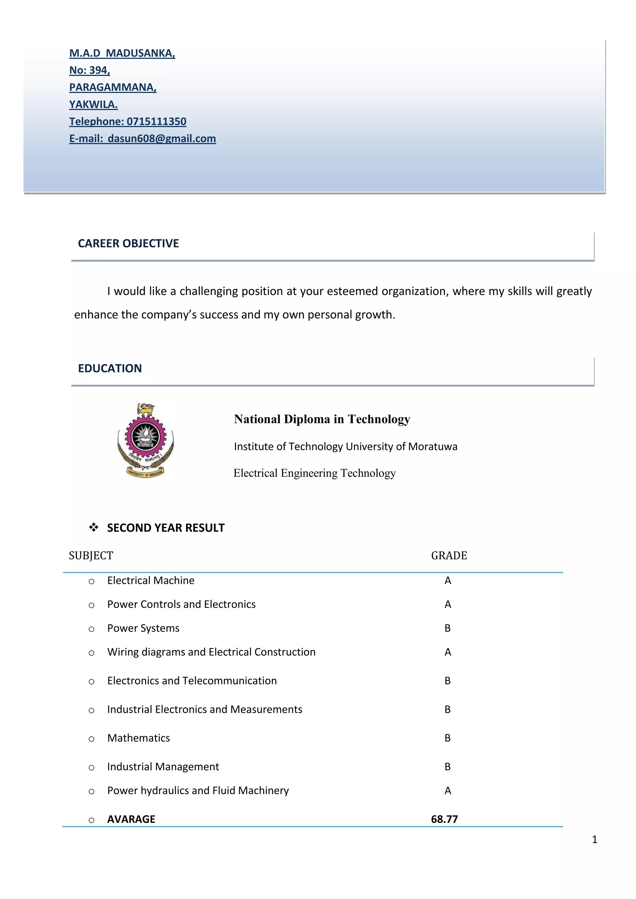 DASUN MADUSANKA CV | PDF