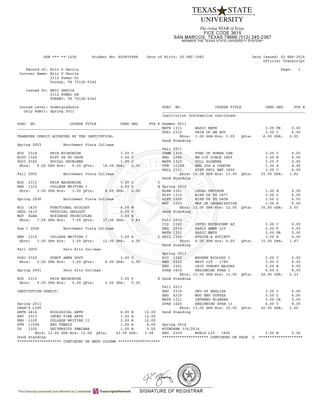Texas State Transcript | PDF
