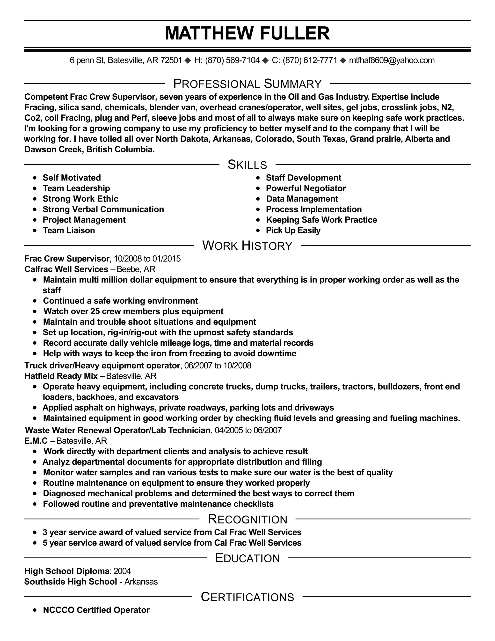 MATTHEW FULLER Resume 1 (1) | PDF