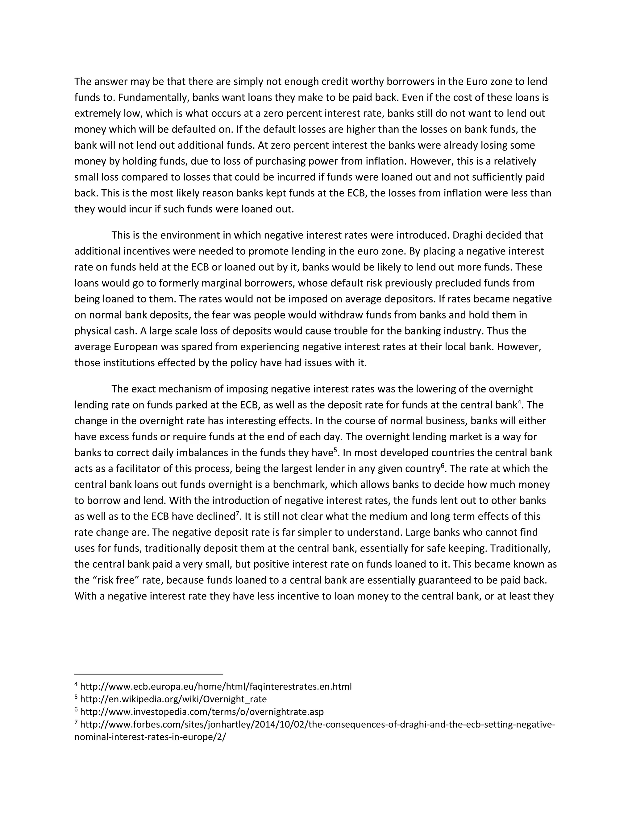 Negative Interest Rate Essay | PDF