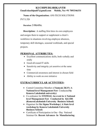 srikanth (Resume 2016) | DOC