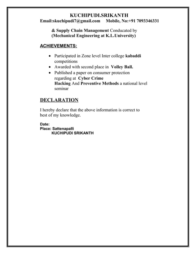 srikanth (Resume 2016) | DOC