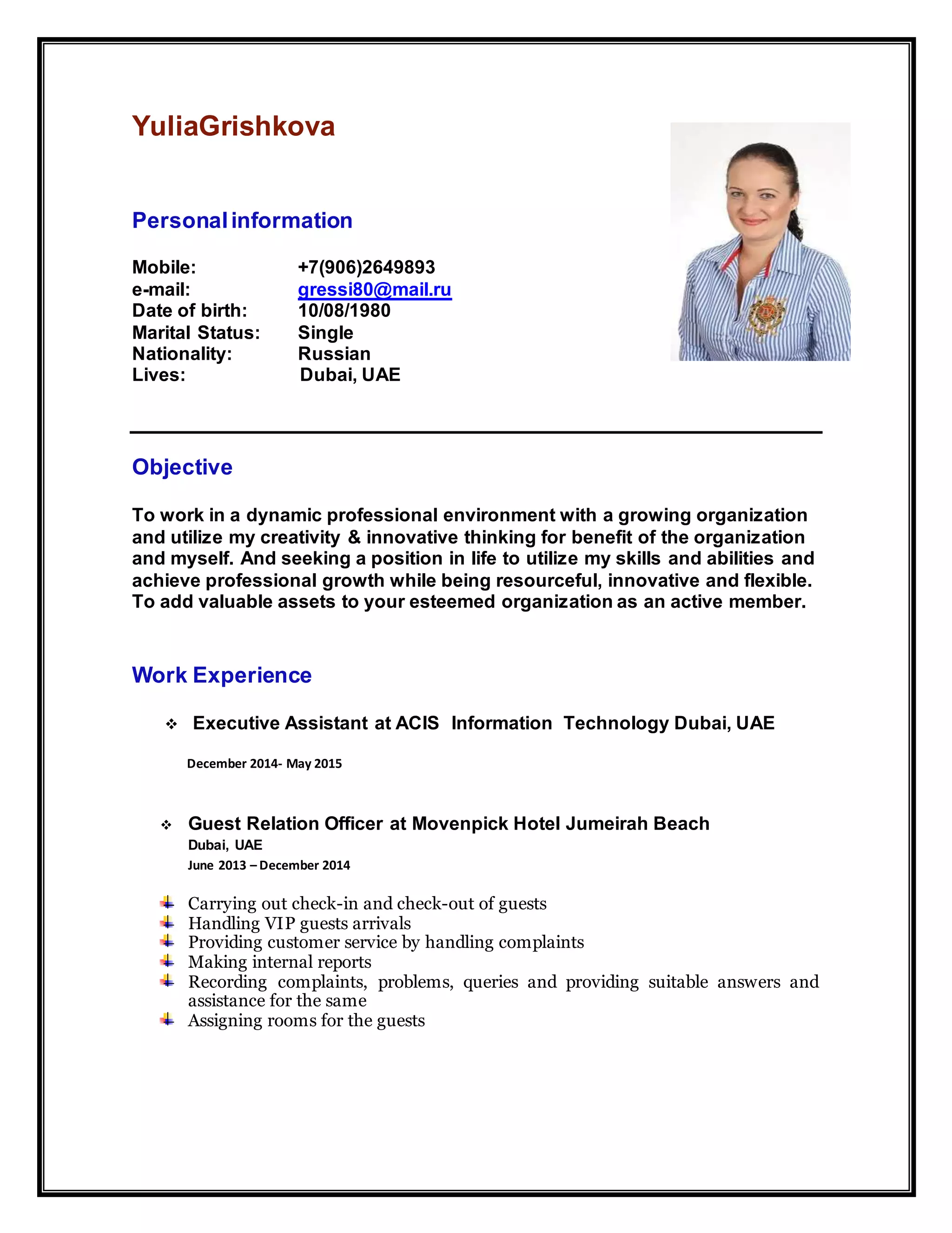 Yulia Grishkova CV updated(1) | PDF