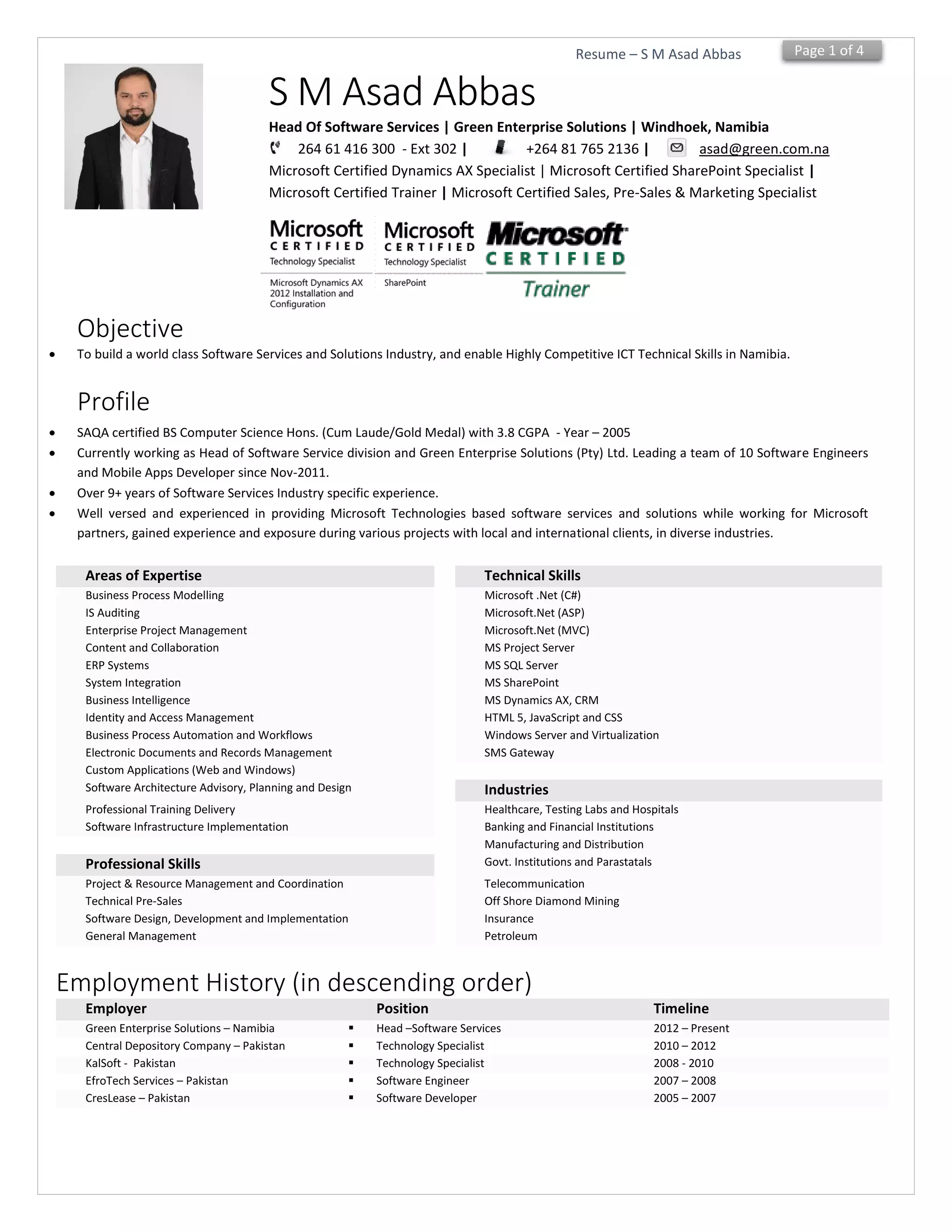 S M Asad Abbas CV - Latest | PDF
