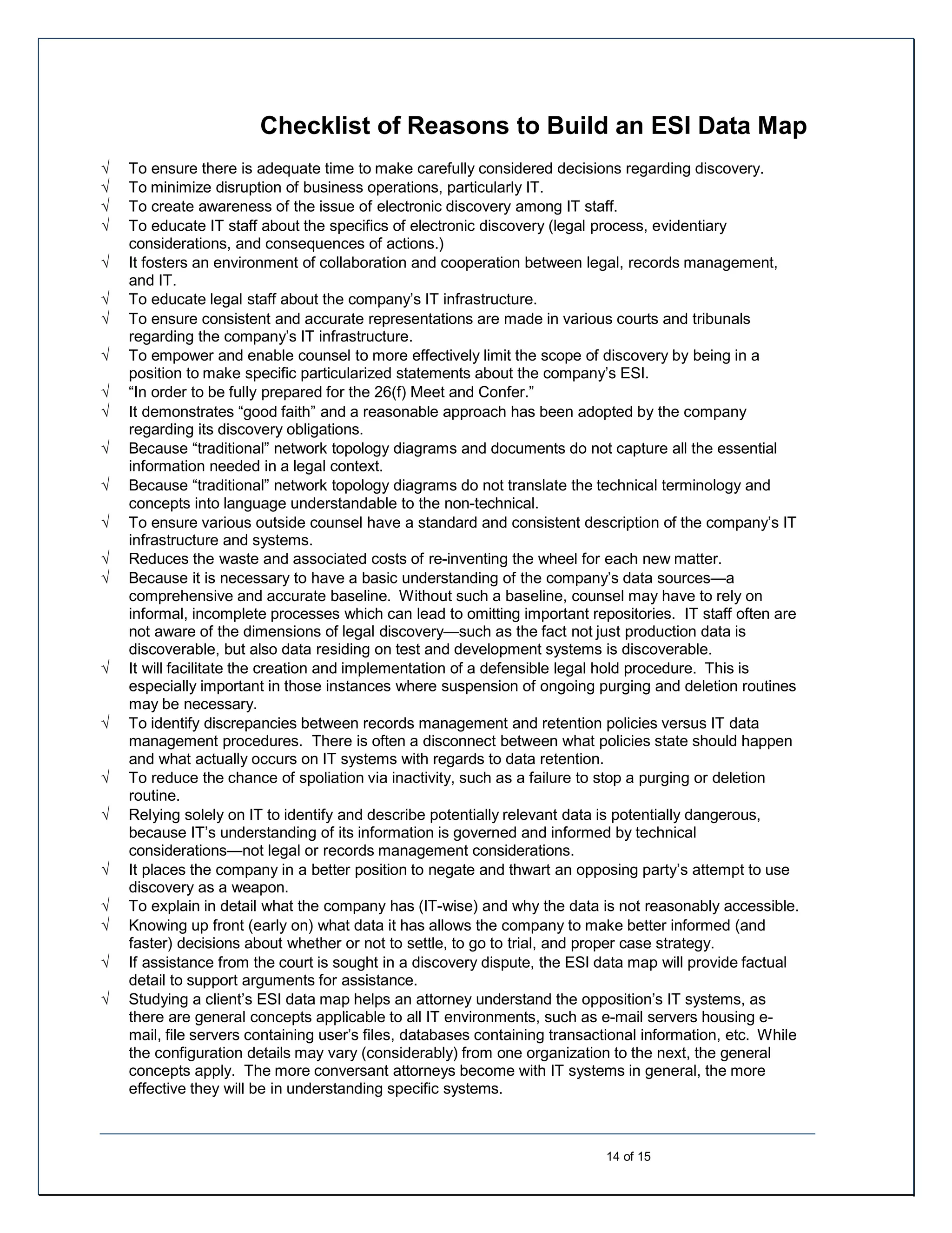 The ESI Data Map, An In-Depth Review | PDF