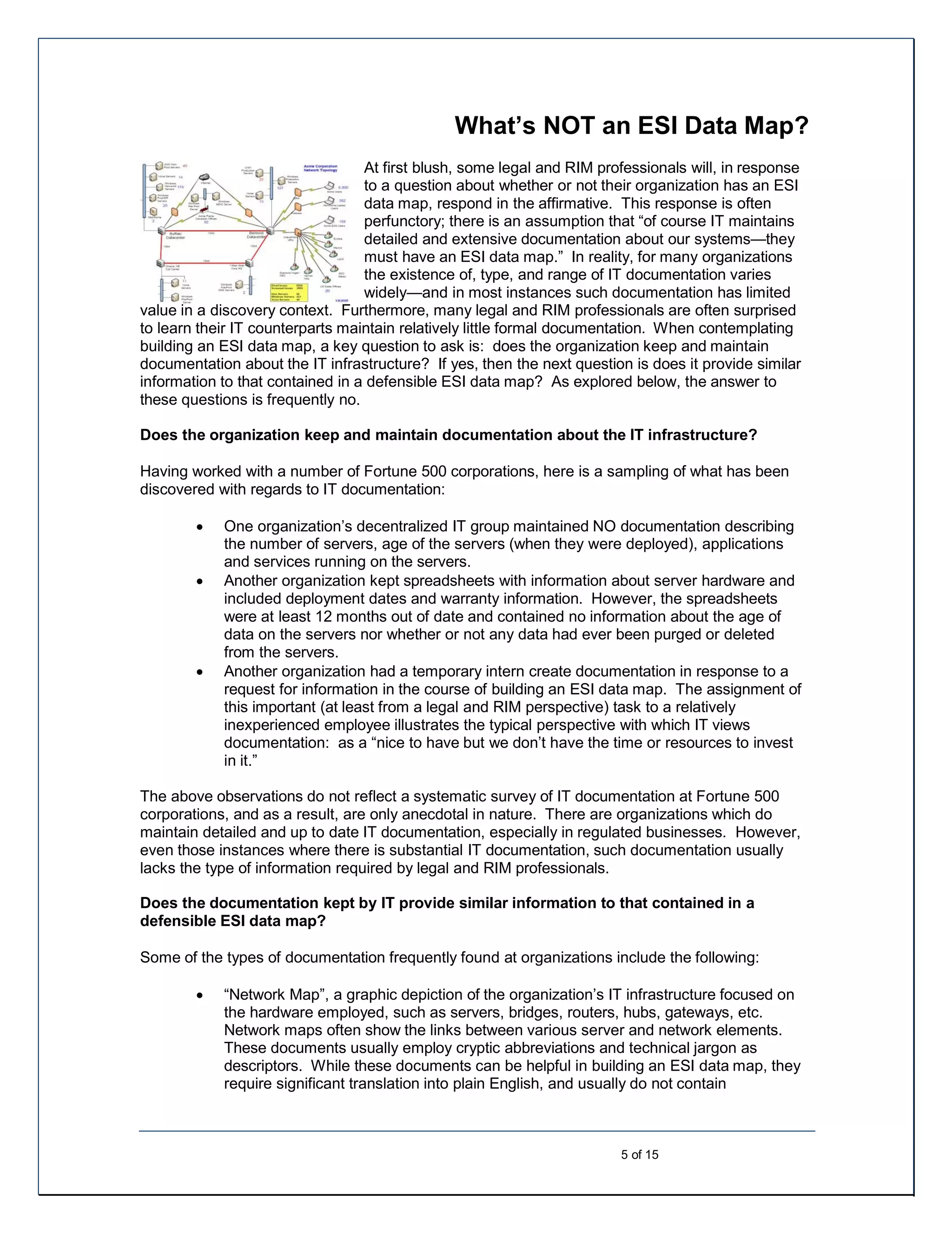 The ESI Data Map, An In-Depth Review | PDF