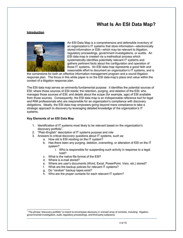 The ESI Data Map, An In-Depth Review | PDF
