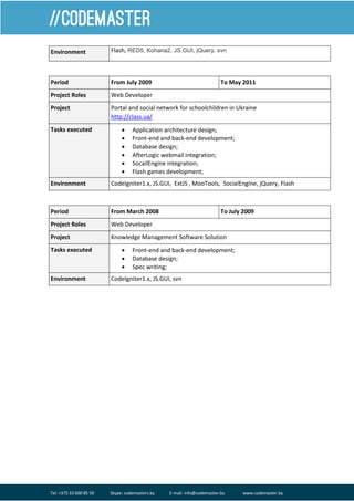 CV_CodeMaster_Artem_Ponomarenko | PDF