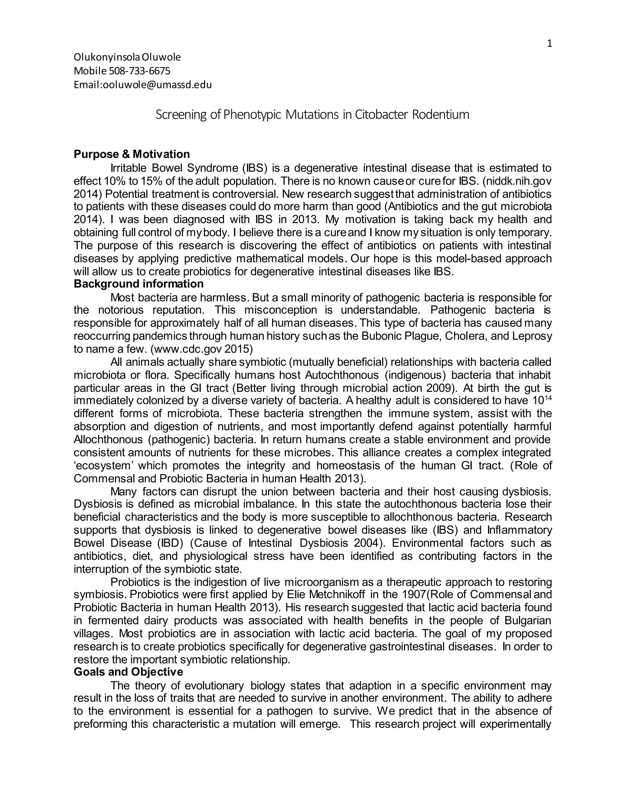 (Complete) Screening Phenotypic Mutations in Citobacter Rodentium | PDF