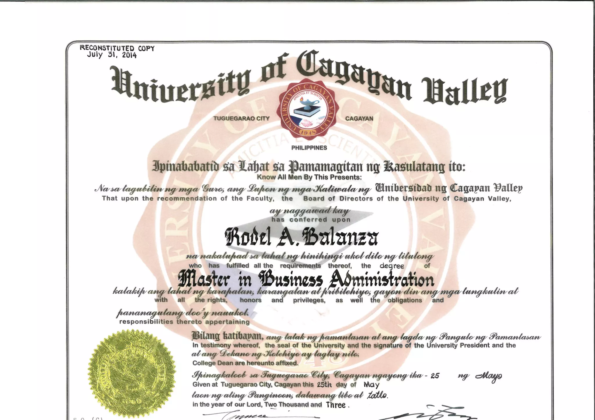 Diploma - Master in Business Administration | PDF