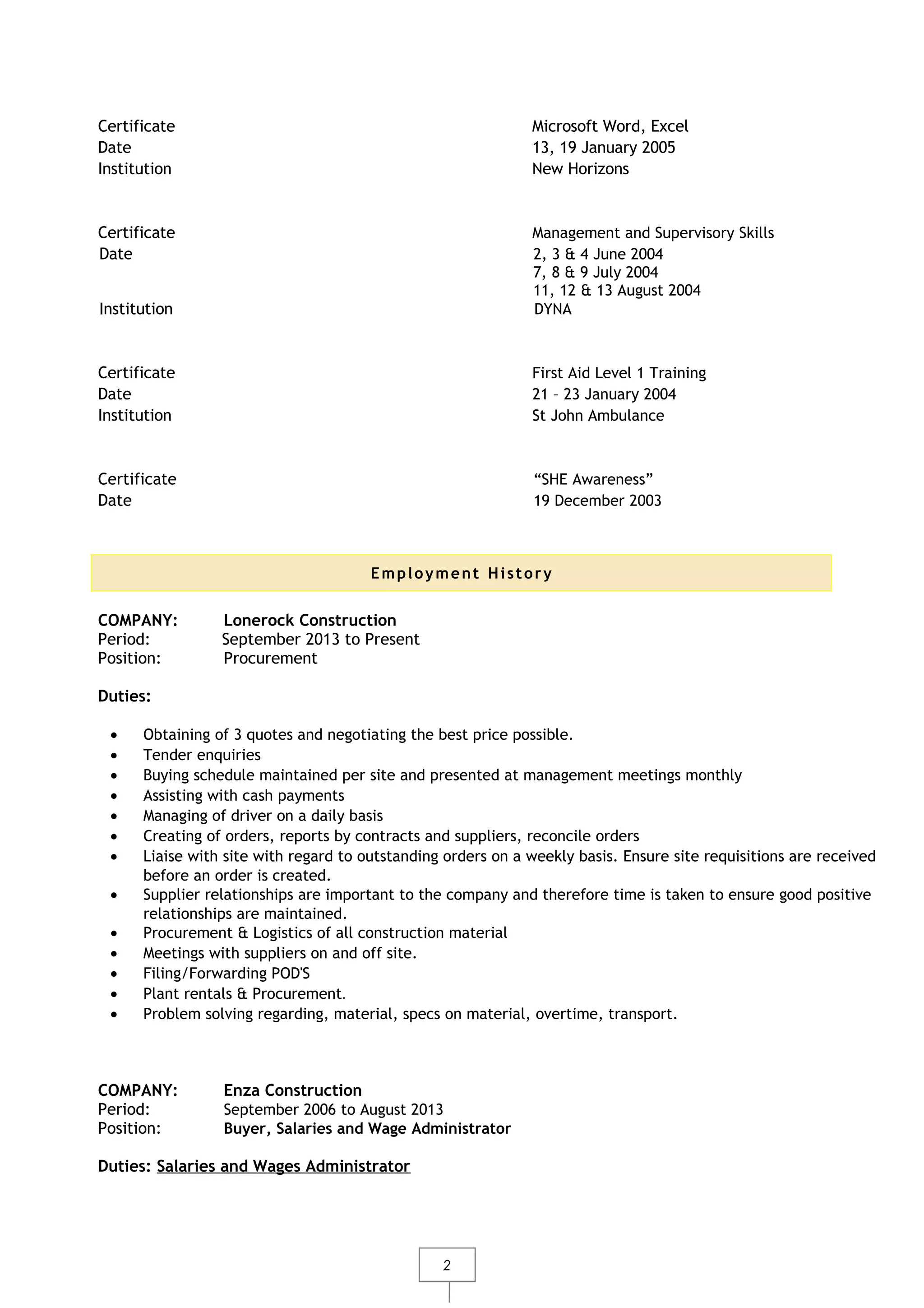 Kevin CV 2015 | DOC
