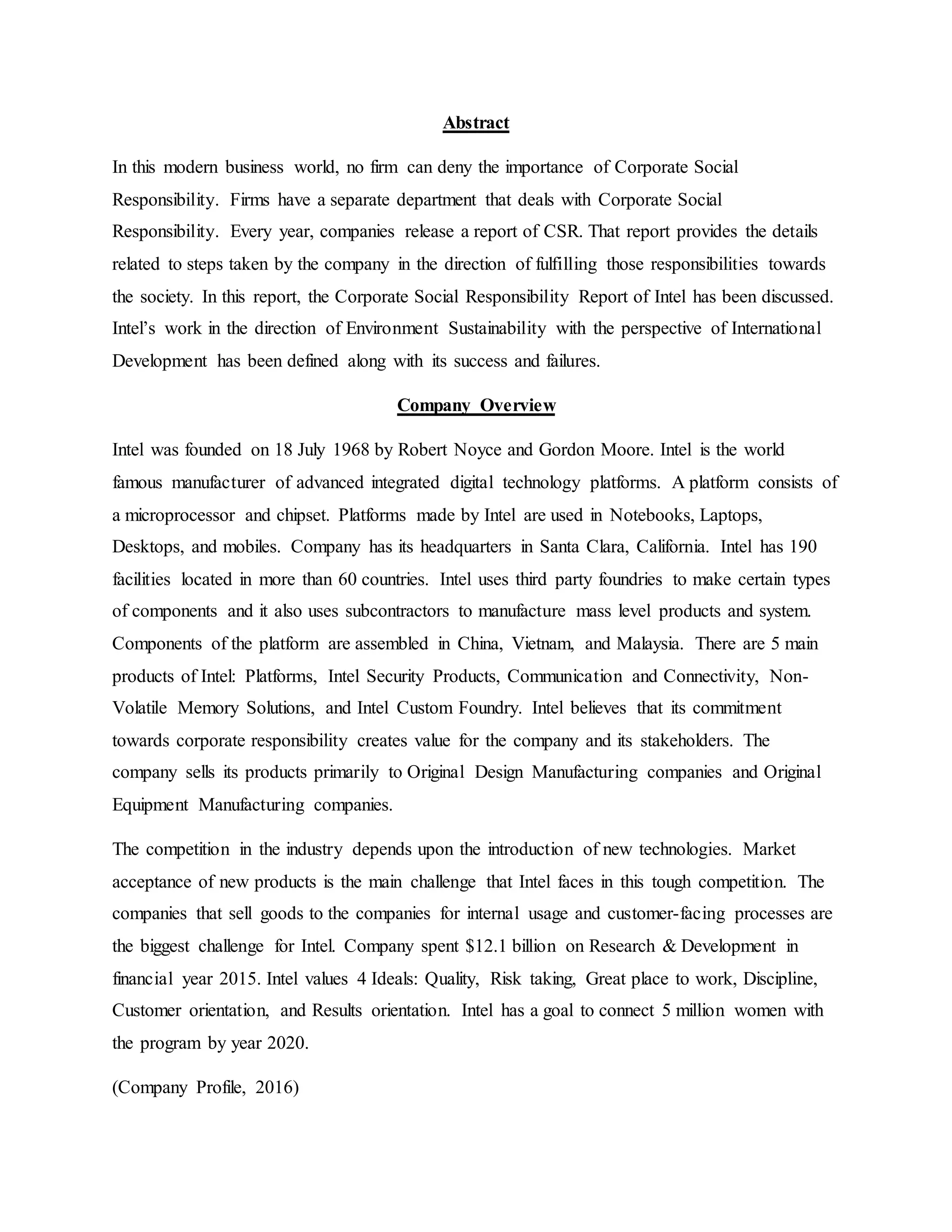 Intel CSR Analysis | PDF