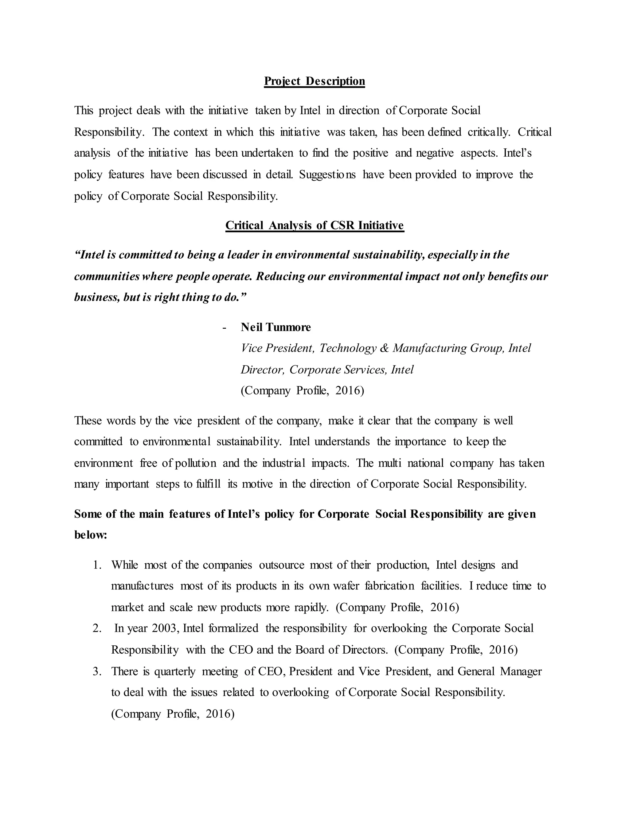 Intel Csr Analysis Pdf