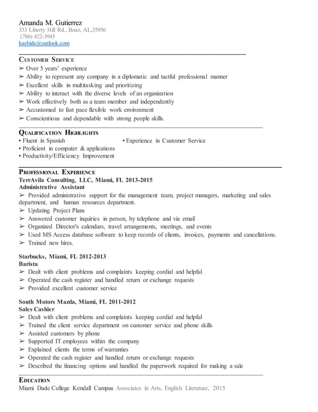Amanda Gutierrez Resume | PDF