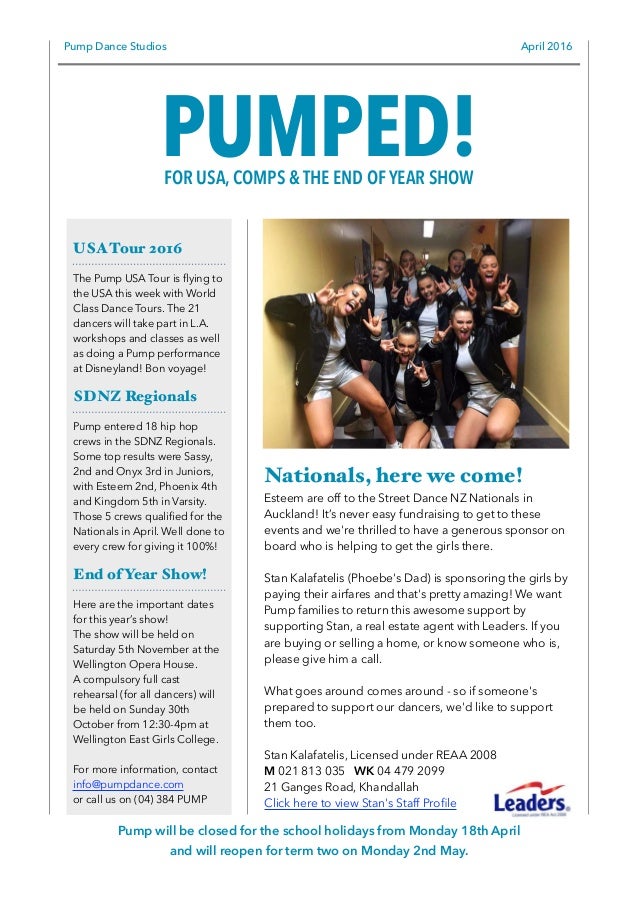 Sample Dance Newsletter