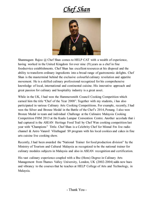Chef Shan - profile Bio 2 | DOCX