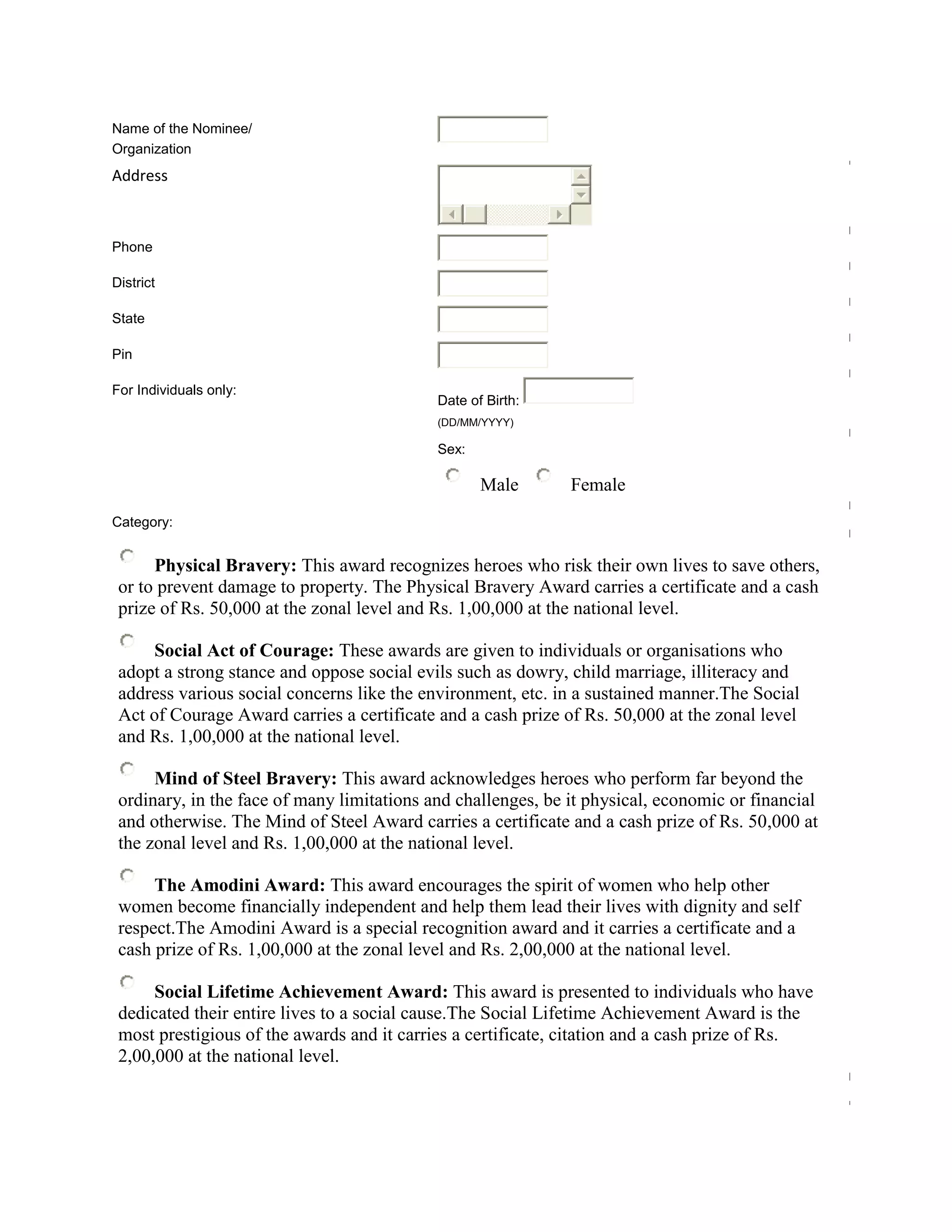 Nomination Form | PDF