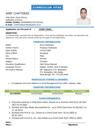 Cv _ Amit Chatterjee | DOCX