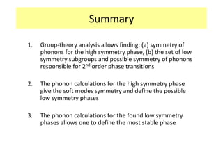Ab initio temperature phonons group theory | PDF