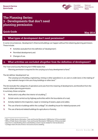 The Planning Series 3 - Developments that don't need planning permission | PDF