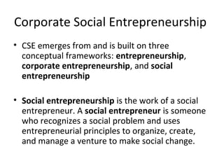 Corporate Social Entrepreneurship 0334 | PPT