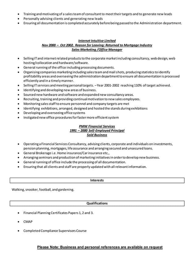 CV Mr Philip Michael Whelan. | DOCX | Resume Writing and Advice | Job Search