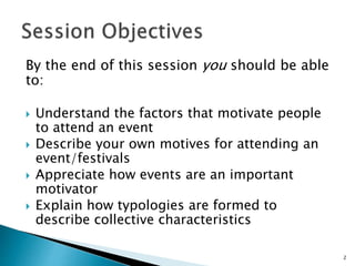 Event visitor motivations | PPTX