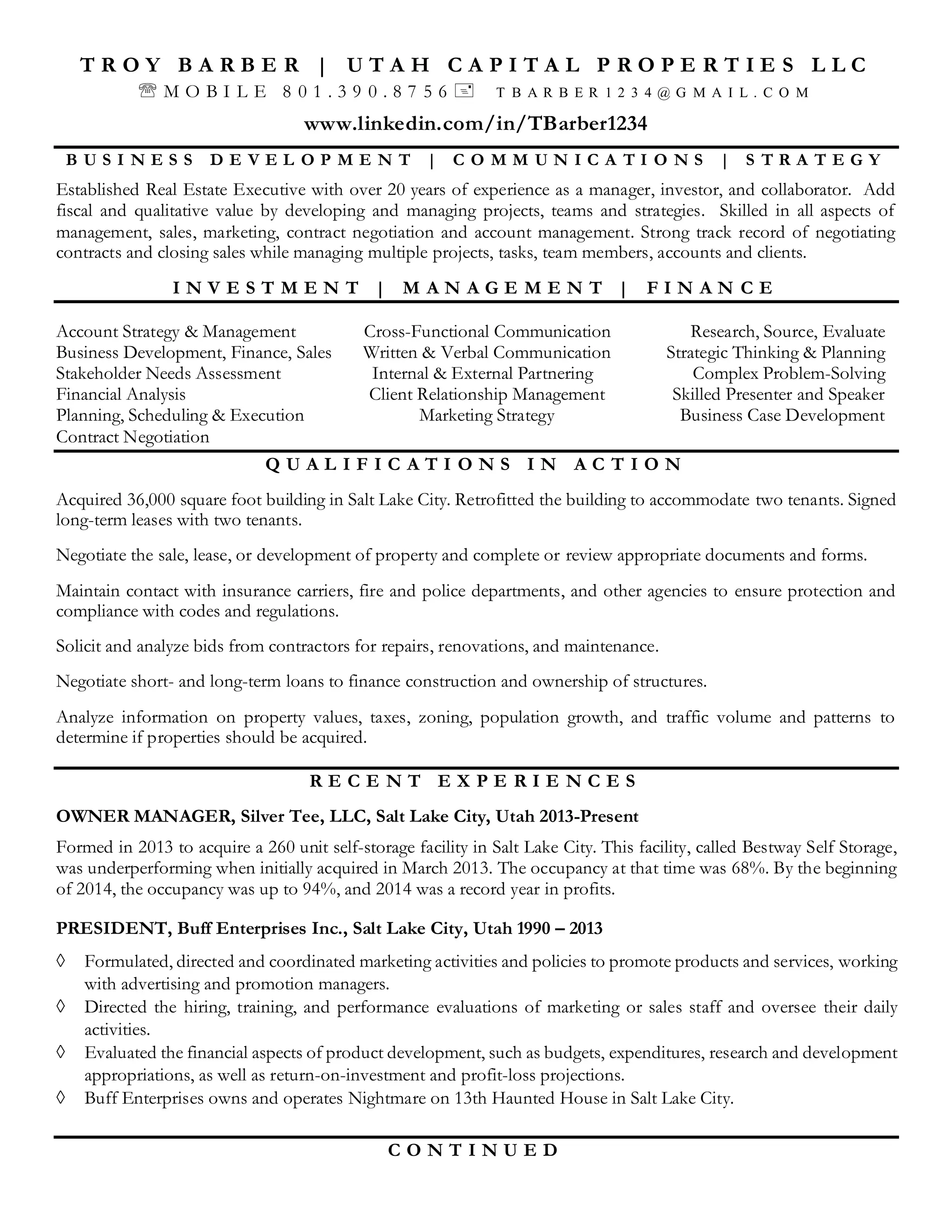 Barber, Troy Resume JAN 2015 | PDF